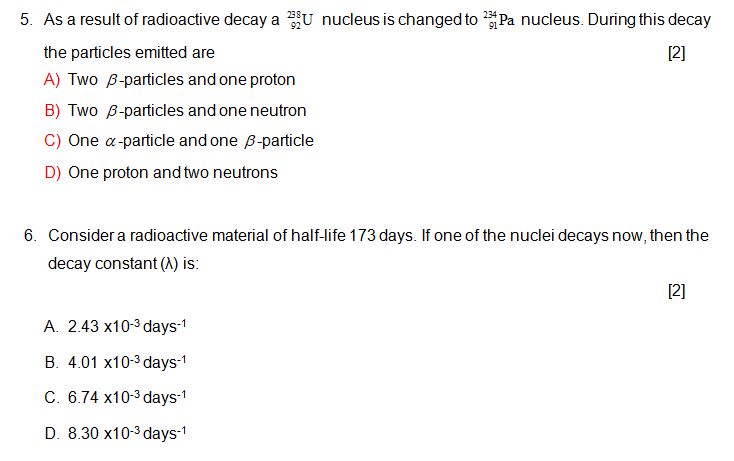 Solved 5. As a result of radioactive decay a 9228U nucleus | Chegg.com