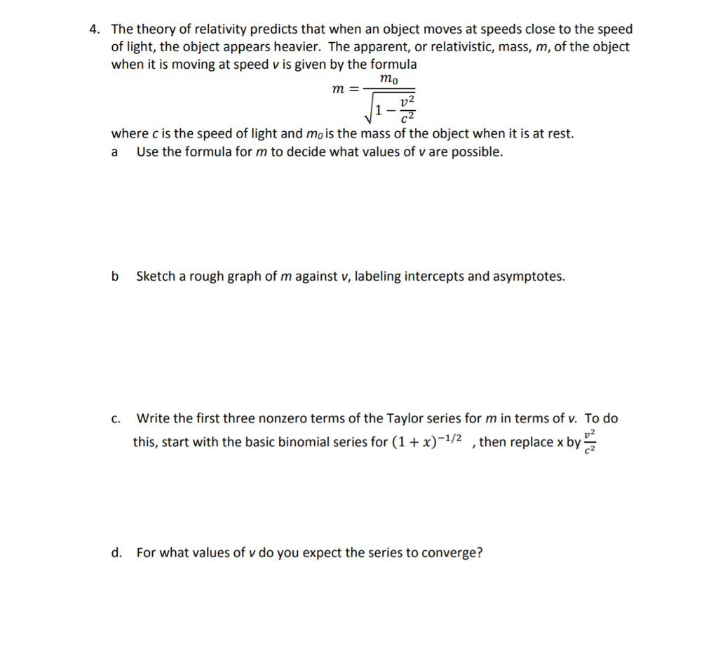 Solved The theory of relativity predicts that when an object | Chegg.com