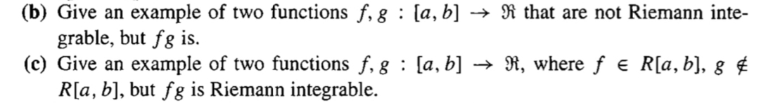 Solved (b) ﻿Give an example of two functions f,g:[a,b]→ℜ | Chegg.com