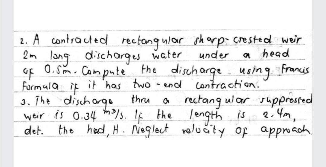 Solved 2m long under 2. A contracted rectangular sharp- | Chegg.com
