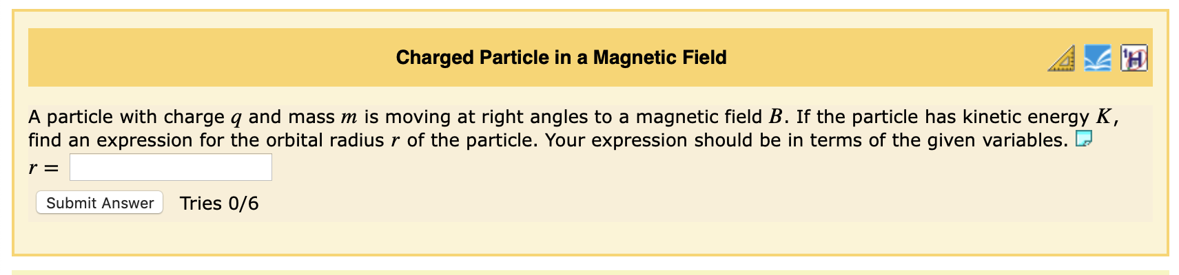 Solved Charged Particle in a Magnetic Field A particle with | Chegg.com