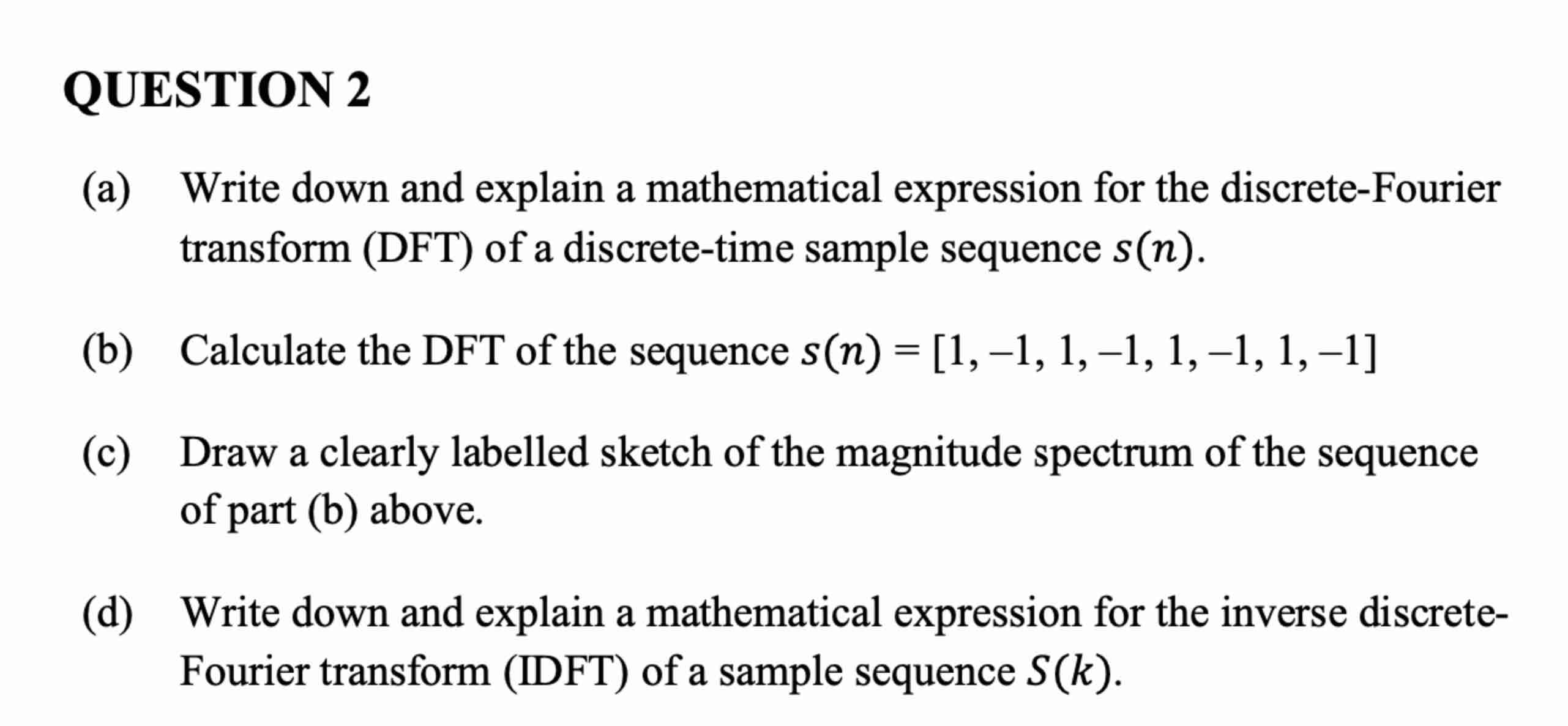 Solved by an EXPERT QUESTION 2(a) ﻿Write down and explain a mathematical | Chegg.com