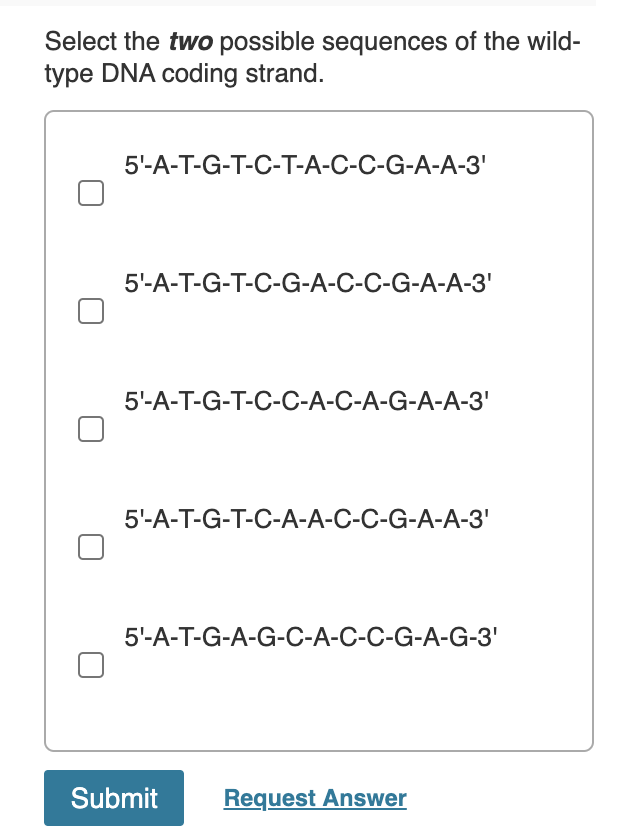 Solved The partial amino acid sequence of a wild-type | Chegg.com