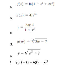 Solved 1. Find the derivative of the following expressions. | Chegg.com