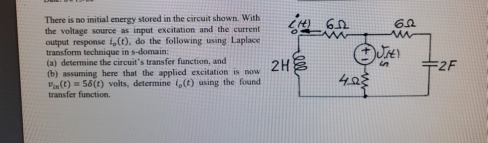 Solved DLL. UTIJU 62 There is no initial energy stored in | Chegg.com