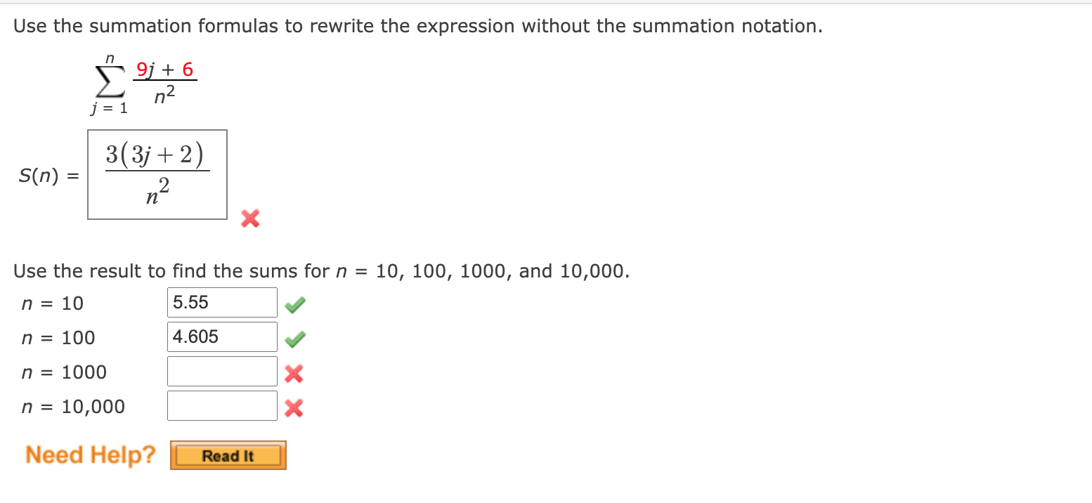 Solved Use the summation formulas to rewrite the expression | Chegg.com