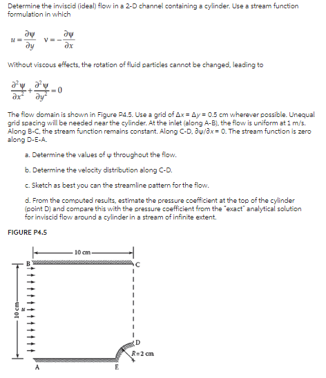 Solved Determine the inviscid (ideal) ﻿flow in a 2-D channel | Chegg.com