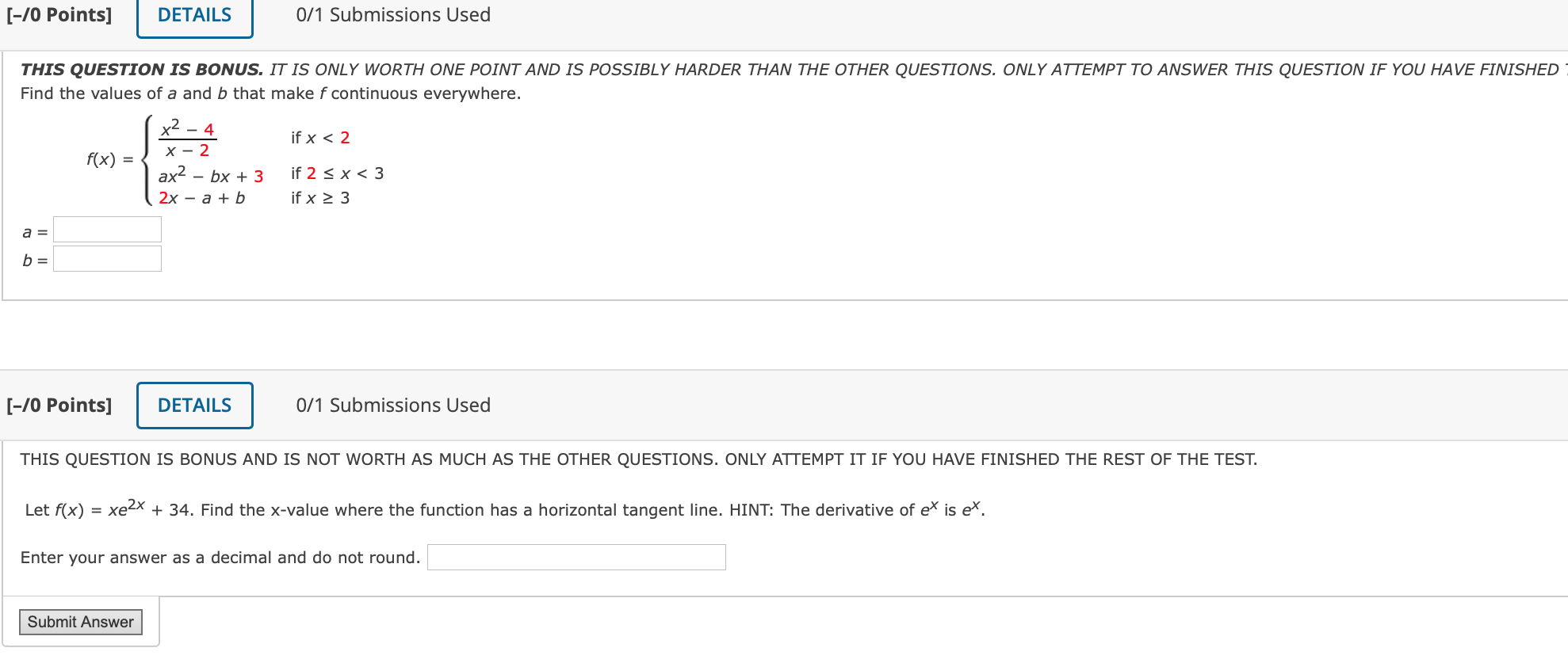 Solved [-70 Points] DETAILS 0/1 Submissions Used THIS | Chegg.com