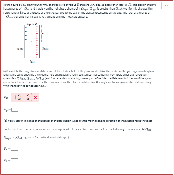 Solved In the figure below are two uniformly charged disks | Chegg.com