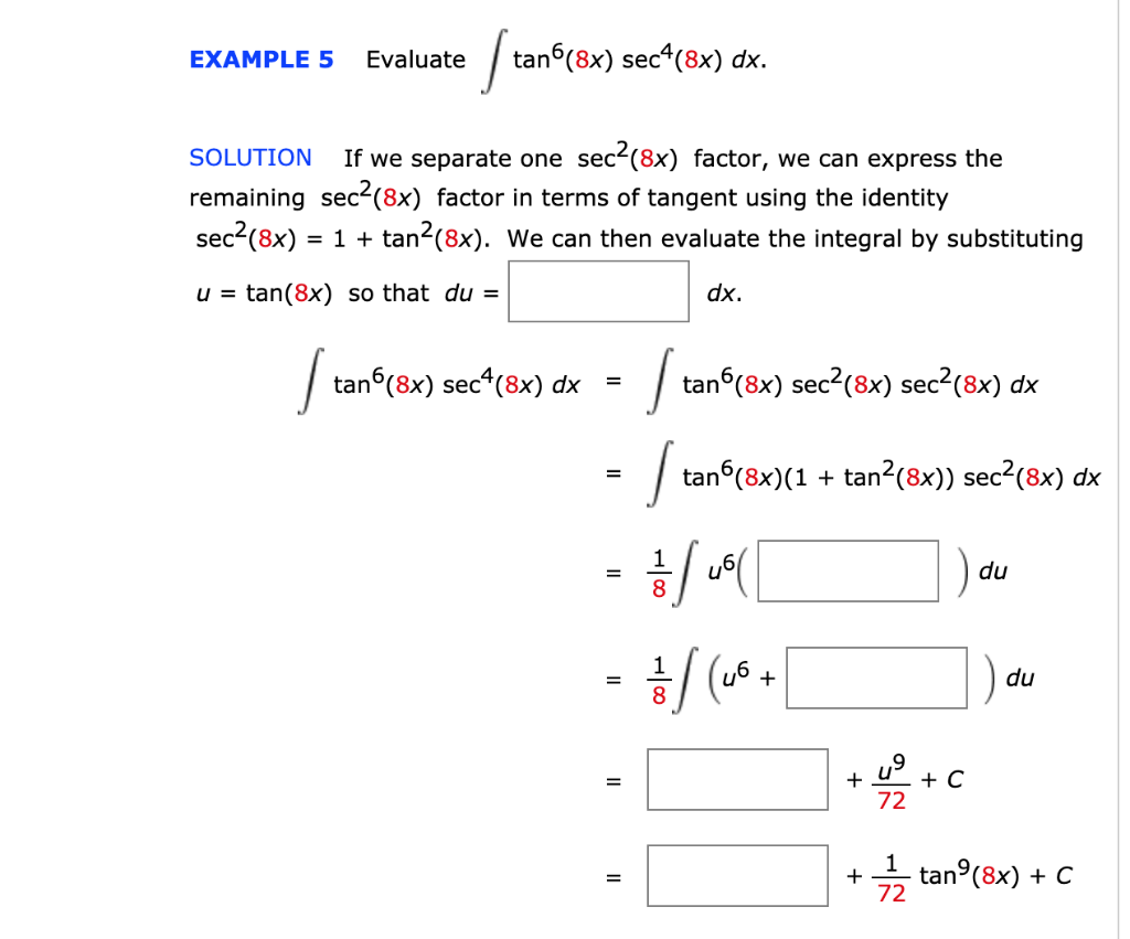Solved EXAMPLE 5 Evaluate Tan6 8x Sec 8x Dx SOLUTION If Chegg solved-example-5-evaluate-tan6-8x-sec-8x-dx-solution-if-chegg