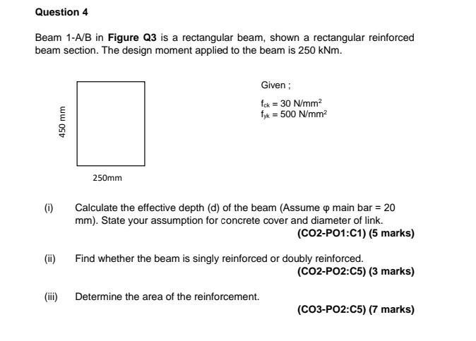 Solved Beam 1-A/B in Figure Q3 is a rectangular beam, shown | Chegg.com