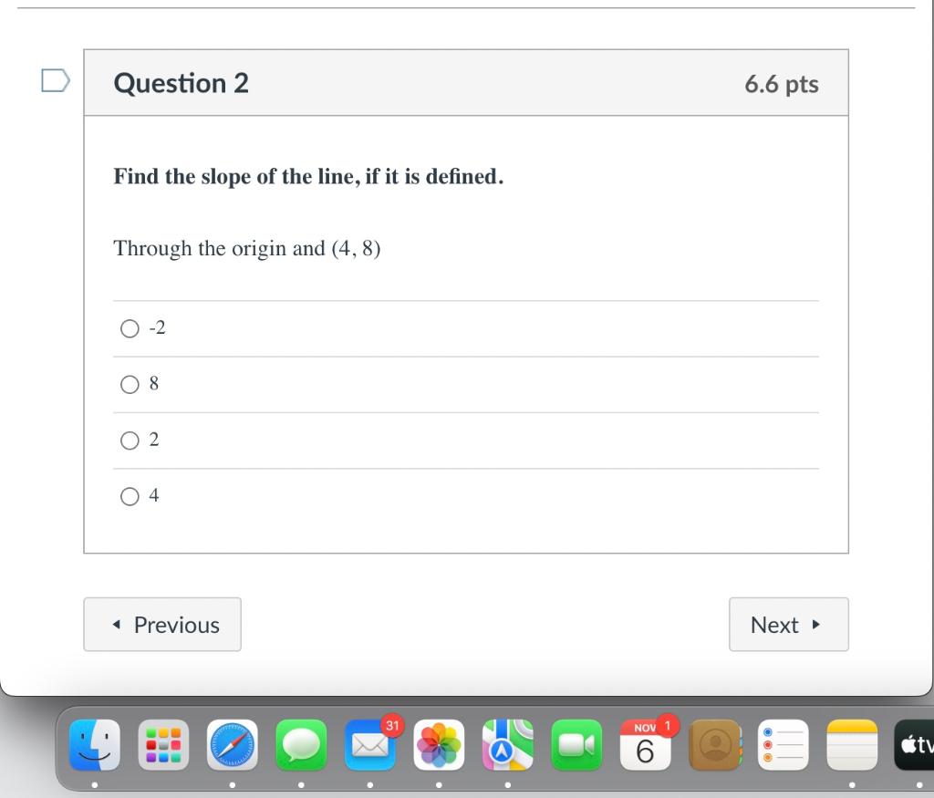 Solved Find the slope of the line, if it is | Chegg.com