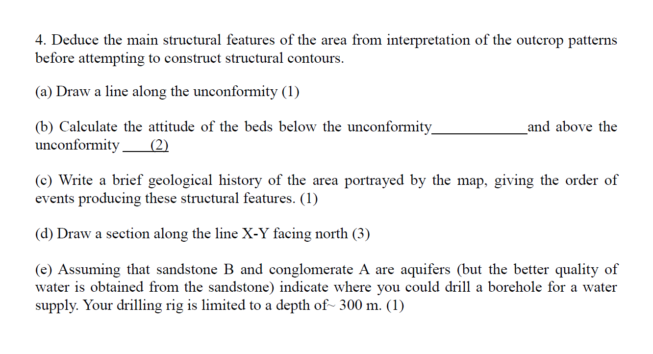 Solved 4. Deduce the main structural features of the area | Chegg.com
