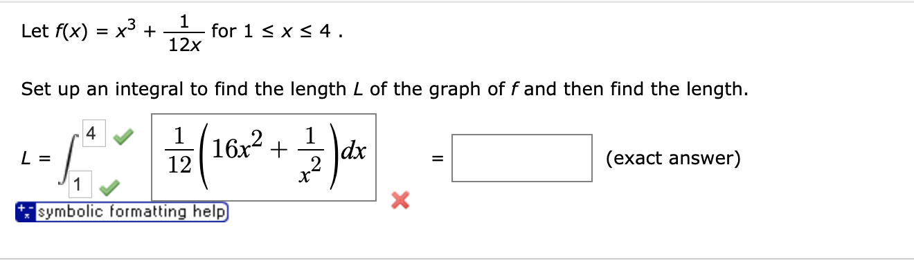 Solved Let f(x) = x2 + 12x for 1sx54. Set up an integral to | Chegg.com