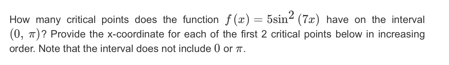 Solved How many critical points does the function | Chegg.com