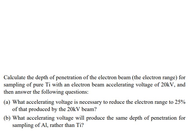 Solved Calculate the depth of penetration of the electron | Chegg.com