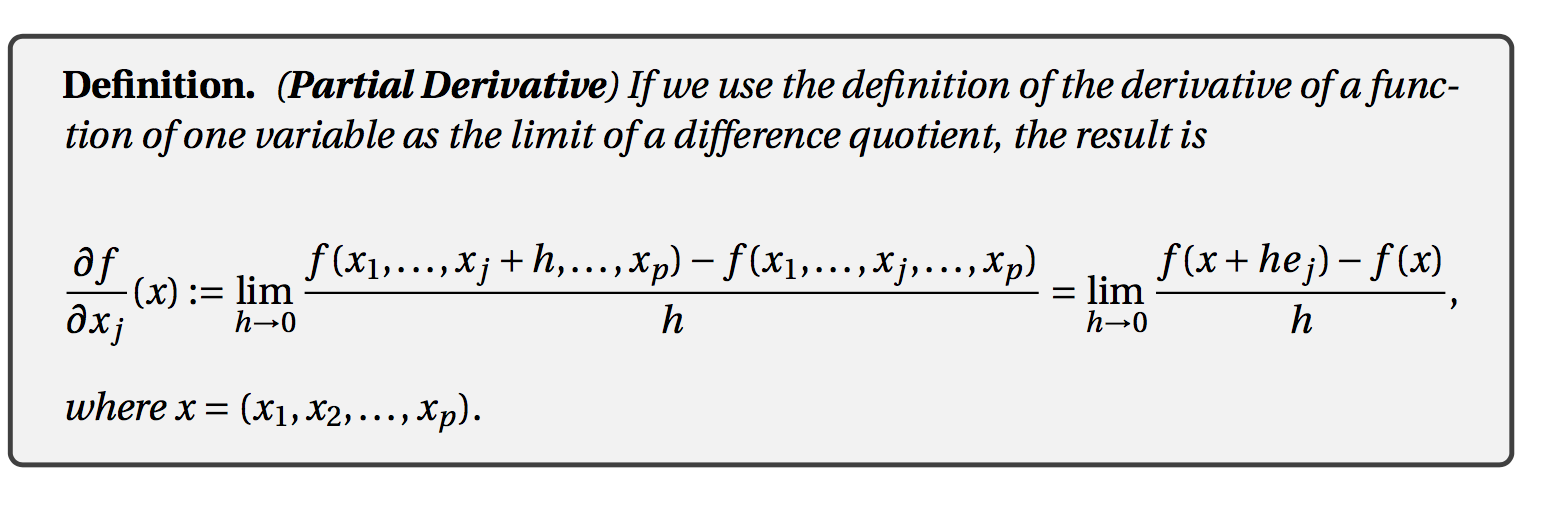 Solved Definition. (Partial Derivative) If we use the | Chegg.com