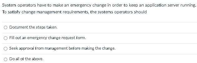 Solved System operators have to make an emergency change in | Chegg.com