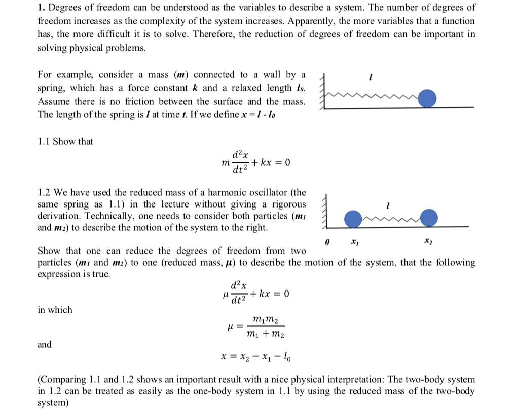 Solved 1. Degrees of freedom can be understood as the | Chegg.com