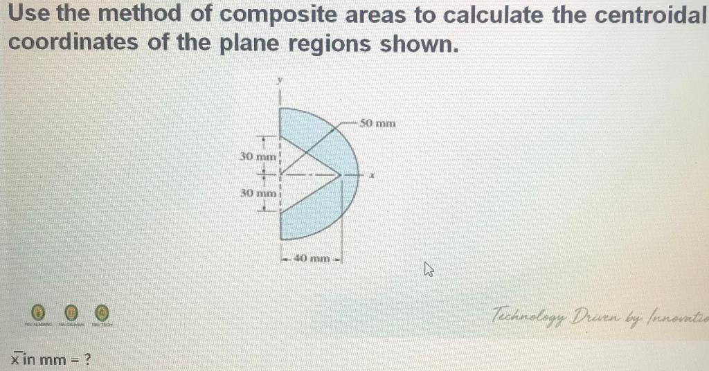 Solved Use the method of composite areas to calculate the | Chegg.com