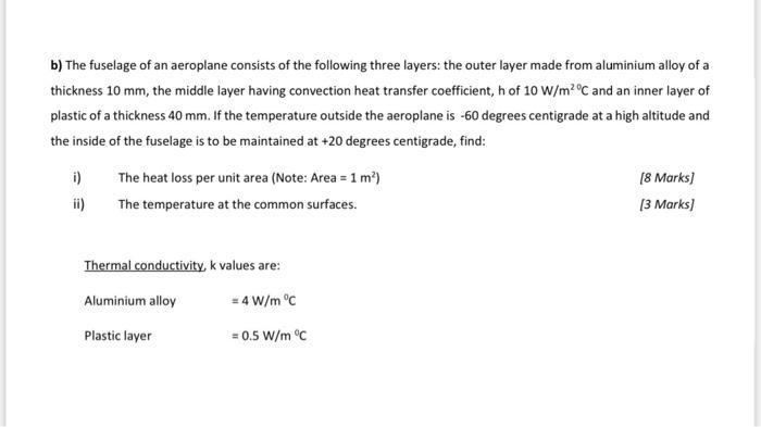 Solved b) The fuselage of an aeroplane consists of the | Chegg.com