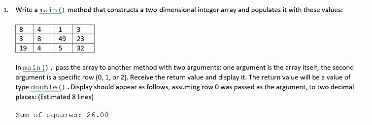 1. Write a main () method that constructs a | Chegg.com