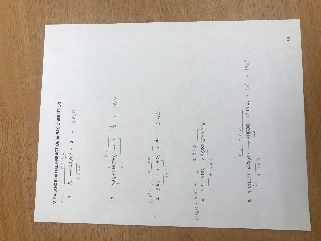 Solved Name CHEMISTRY 1120 LAB PROBLEM SET - REDOX EQUATIONS | Chegg.com