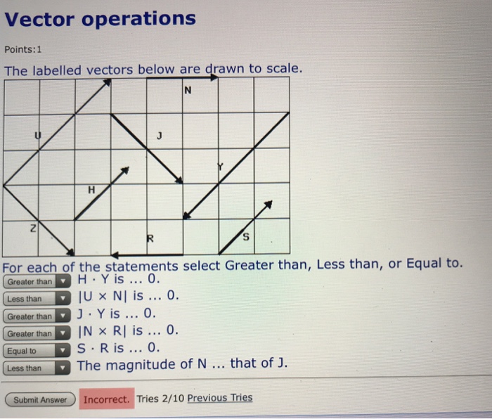 Solved Vector operations Points: 1 The labelled vectors | Chegg.com