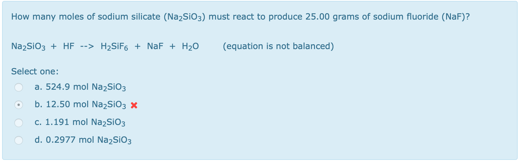 Solved How many moles of sodium silicate (Na2SiO3) must | Chegg.com