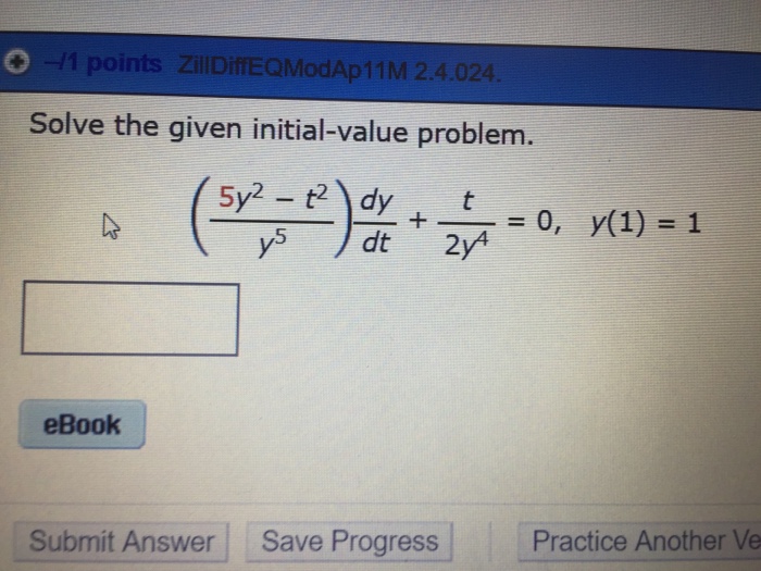 Solved Solve the given initial-value problem. (5y^2 - | Chegg.com