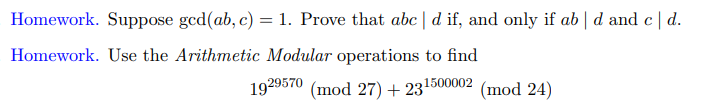 Solved Homework. Suppose gcd (ab,c)=1. Prove that abc∣d if, | Chegg.com