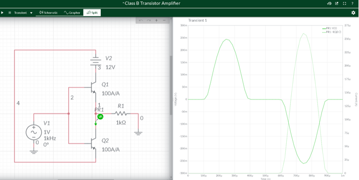 - Class B Transistor Amplifer Transient 1 | Chegg.com
