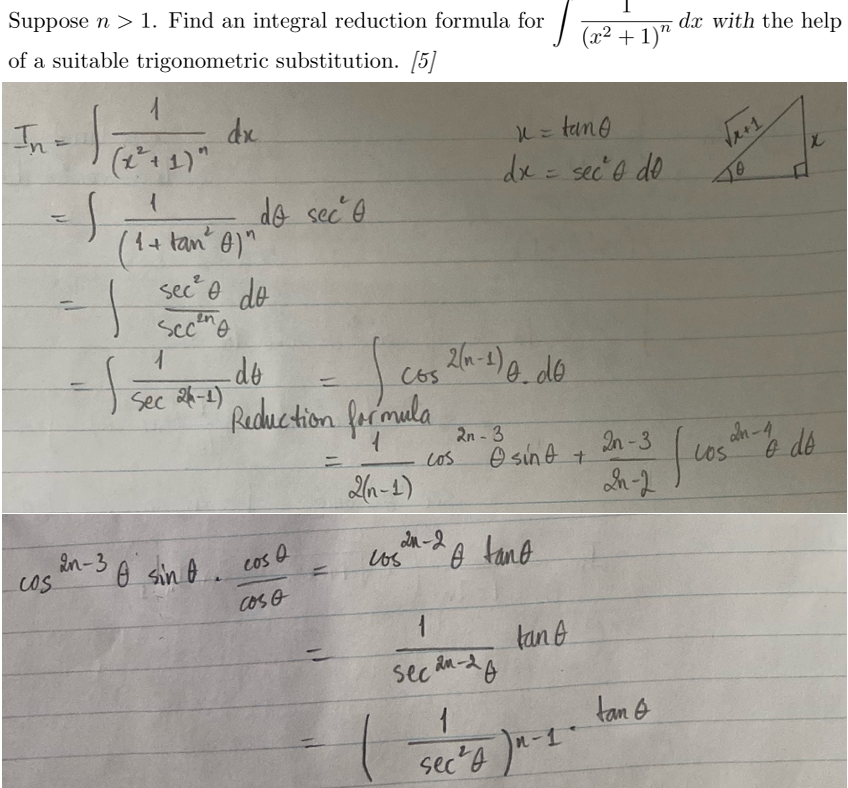 Solved Use the cosine reduction formula Then put it back to | Chegg.com