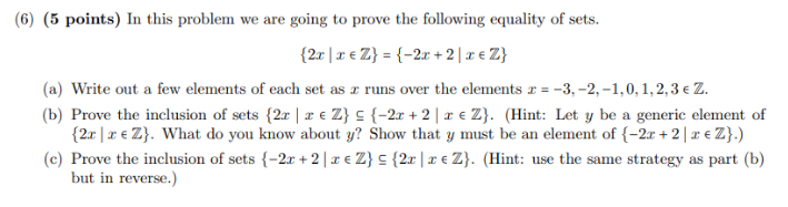 Solved (6) (5 points) In this problem we are going to prove | Chegg.com