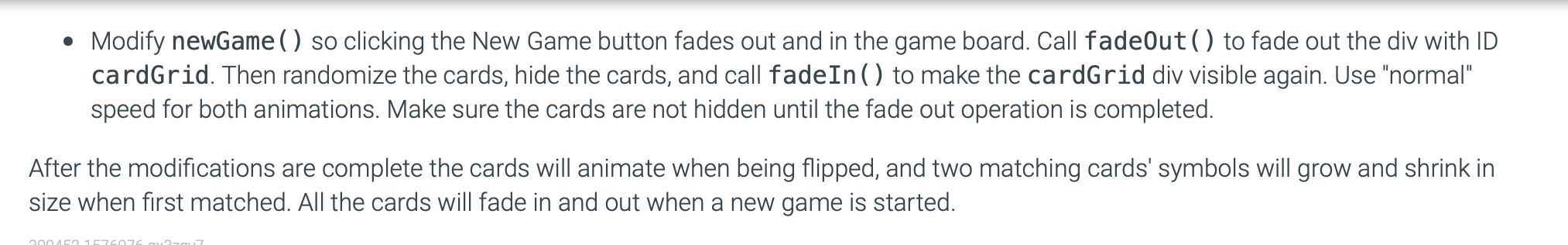 Solved 11.12 LAB: Memory game animations (jQuery) The given | Chegg.com