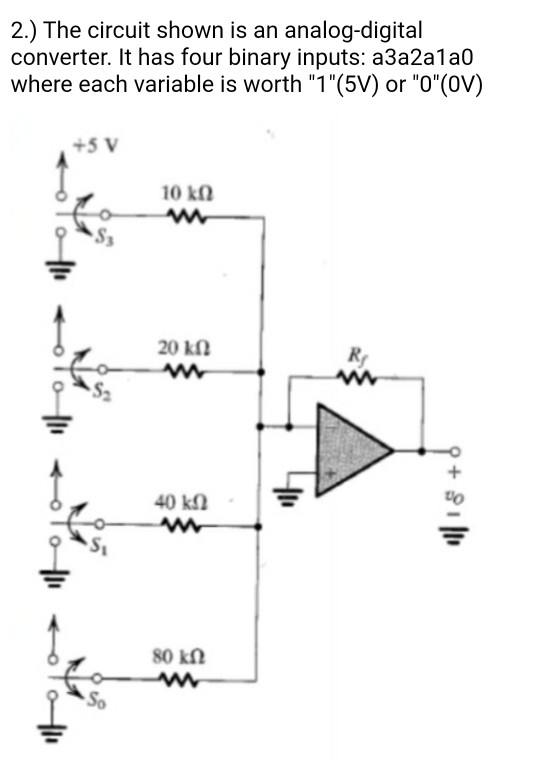 Solved 2.) The circuit shown is an analog-digital converter. | Chegg.com