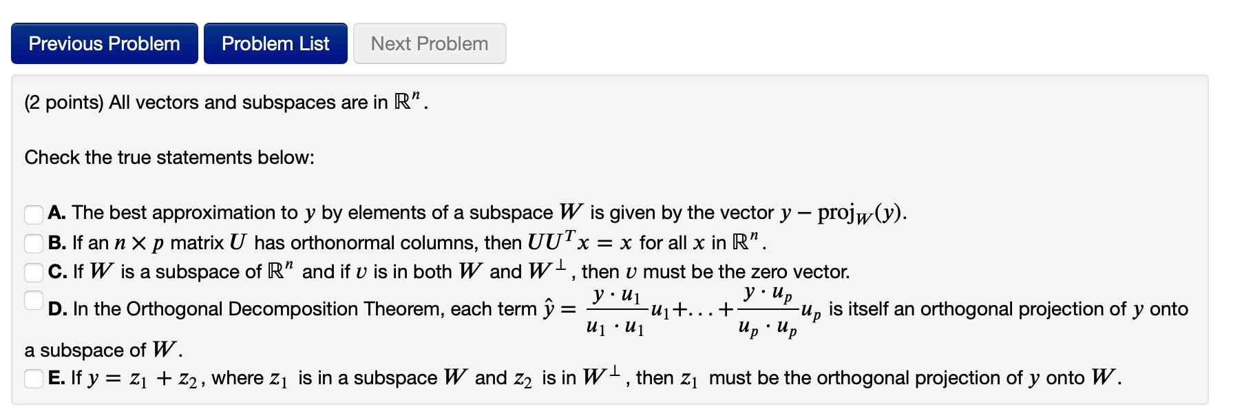 Previous Problem Problem List Next Problem (2 points) | Chegg.com