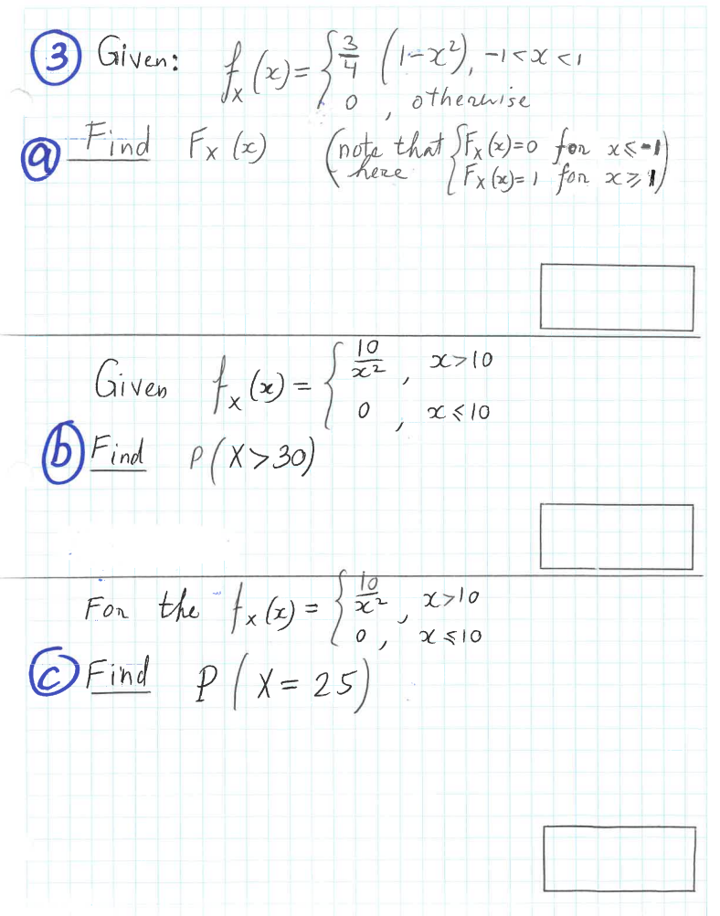Solved (a) Find Fx(x) (note that {Fx(x)=0Fx(x)=1 for x⩽−1 | Chegg.com