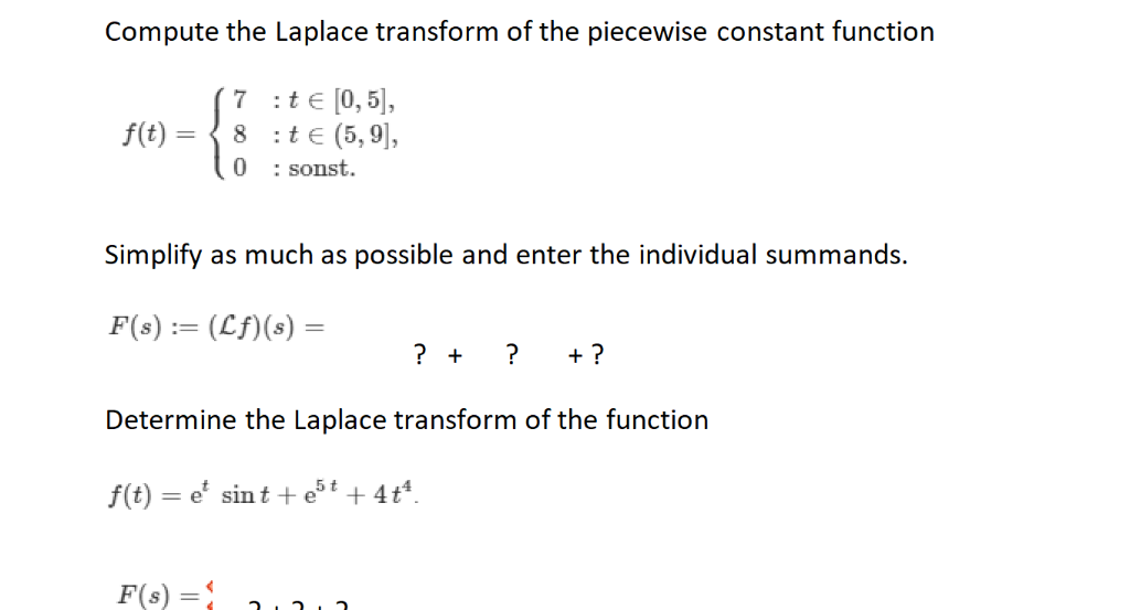 Solved Compute the Laplace transform of the piecewise | Chegg.com