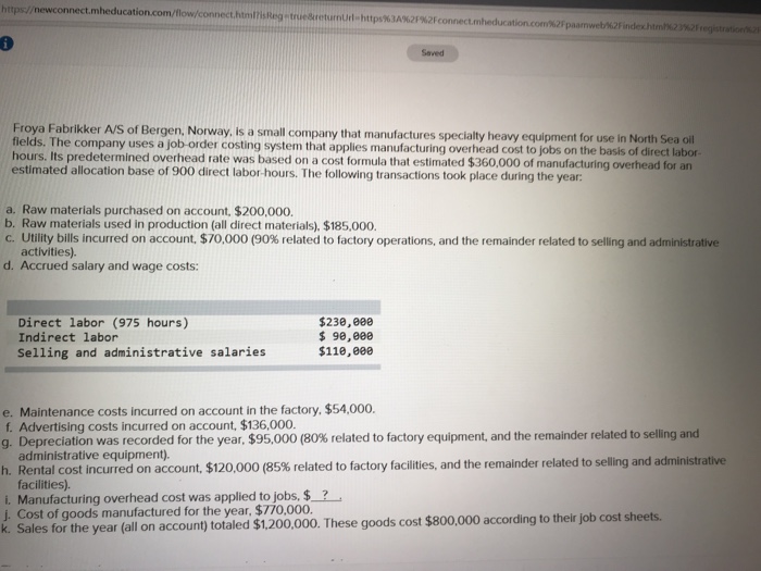 Solved e. Maintenance costs incurred on account in the | Chegg.com
