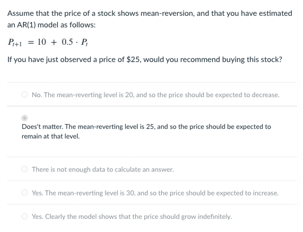 Solved Assume that the price of a stock shows | Chegg.com