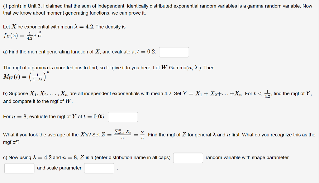 Solved (1 point) In Unit 3 , I claimed that the sum of | Chegg.com