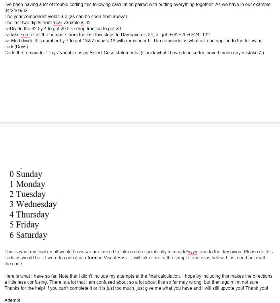 Solved Using Visual Basic, make a form that allows for a | Chegg.com