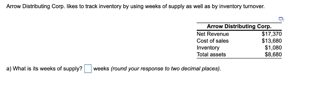 Solved Arrow Distributing Corp. likes to track inventory by | Chegg.com