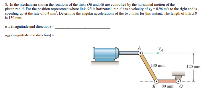 Solved 8. In the mechanism shown the rotations of the links | Chegg.com