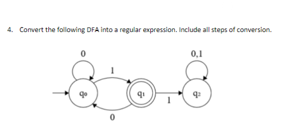 Solved 4. ﻿Convert the following DFA into a regular | Chegg.com