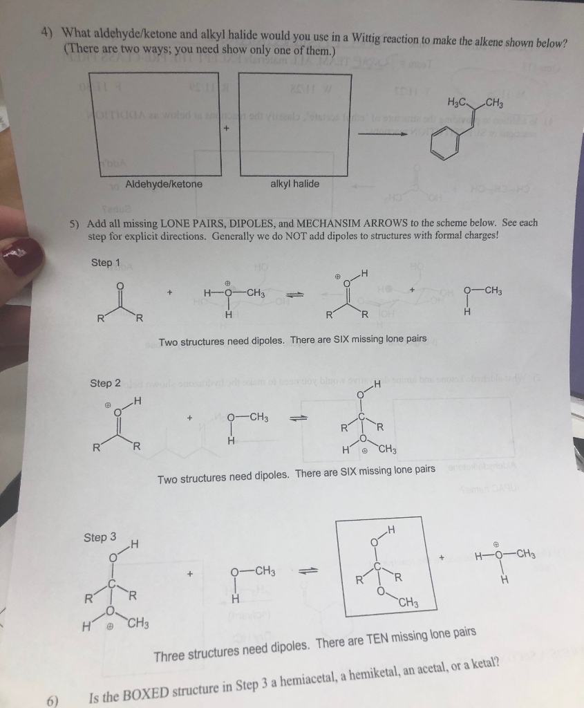 Solved 4) What aldehyde/ketone and alkyl halide would you | Chegg.com