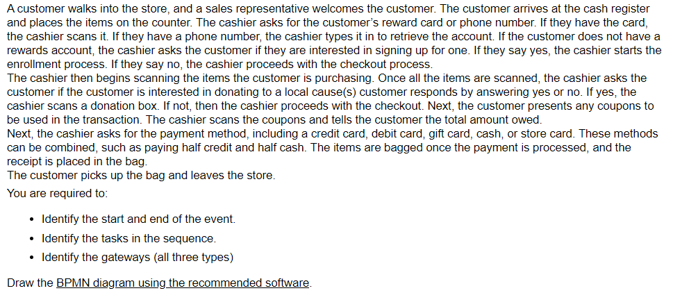 Solved A customer walks into the store, and a sales | Chegg.com