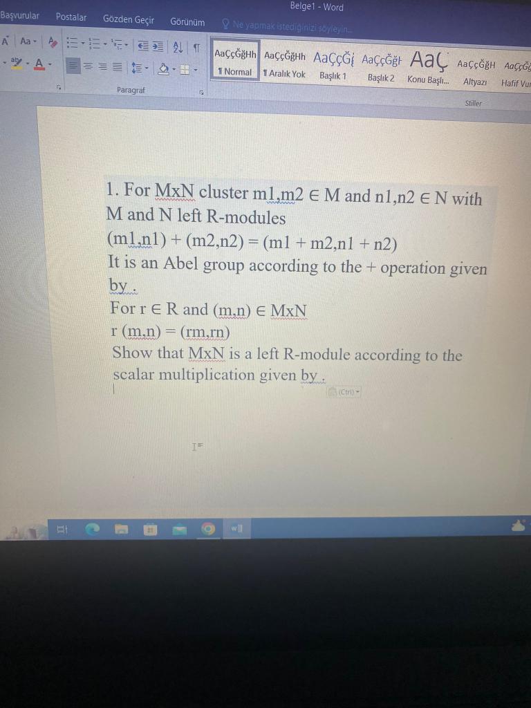 Solved 1. For MxN cluster m1,m2∈M and n1,n2∈N with M and N | Chegg.com