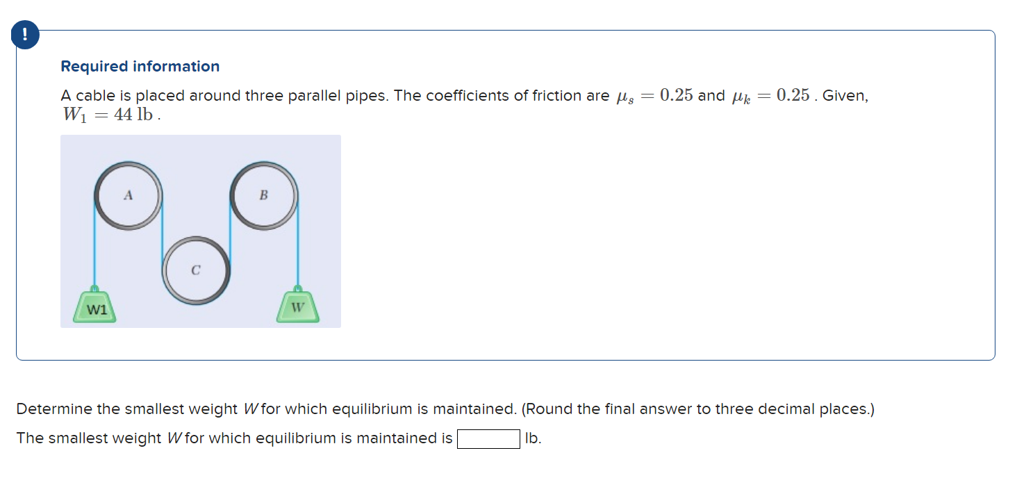 Solved A cable is ﻿placed around three parallel pipes. The | Chegg.com